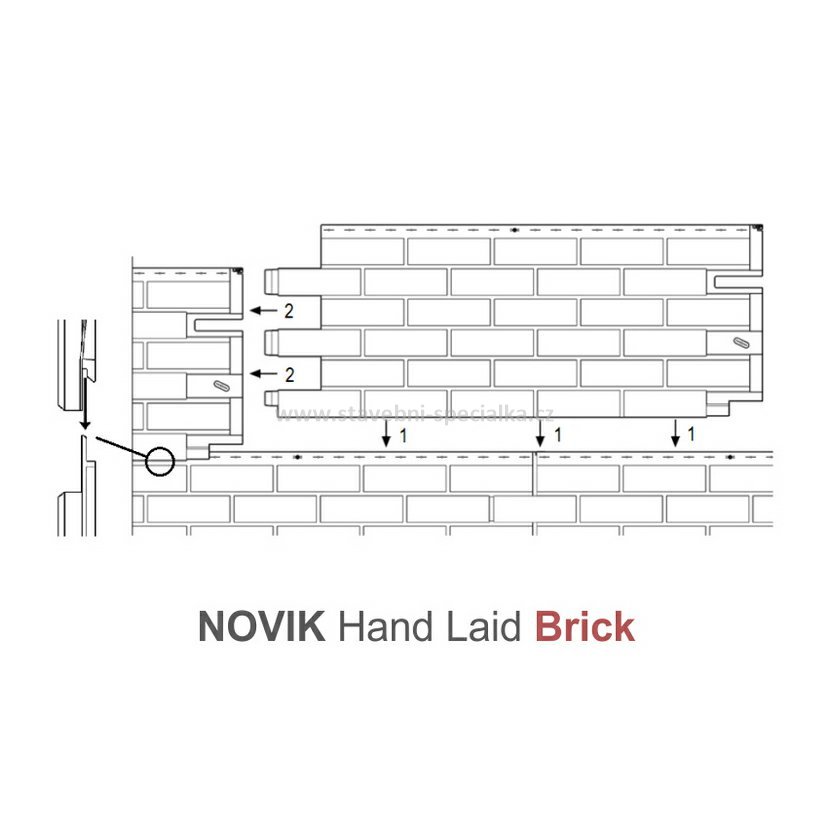 Fasádní obkladový panel Novik Hand Laid Brick odstín Red Blend ...
