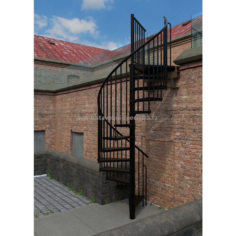 Venkovní točité schodiště Minka Rondo Zink Color | stavebni-specialka.cz